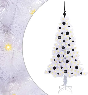 vidaXL Sapin de Noël artificiel blanc 150 cm PVC et acier