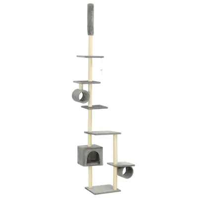 vidaXL Arbre à chat avec griffoirs en sisal 260 cm Beige
