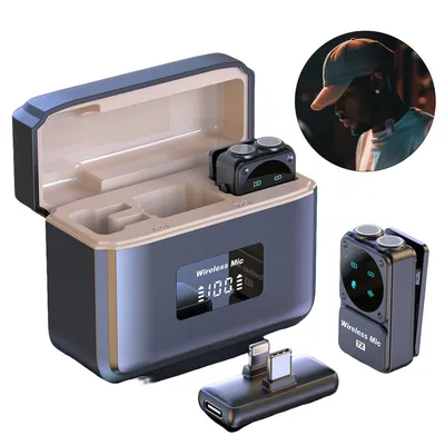 2 Stück Wireless Mikrofon für iPhone & iPad, Tragbares