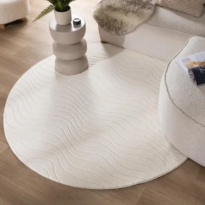 Volero - Tapis marbré - Charm Shapes Blanc - Ø 160 cm
