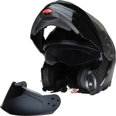 Casco CMX flip-up Distanziatore nero lucido + visiera di