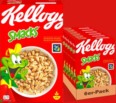 Kellogg's Toppas (6 x 500 g) – knusprige Vollkorn-Cerealien