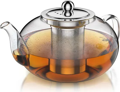 Arendo Teekanne, Teebereiter aus Glas mit Teefilter