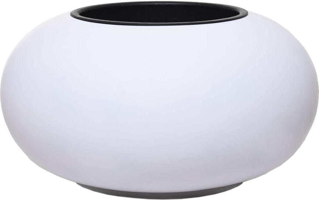 VIVANNO Blumentopf Fiberglas VIGLIA Rund, Weiß matt - 54x27