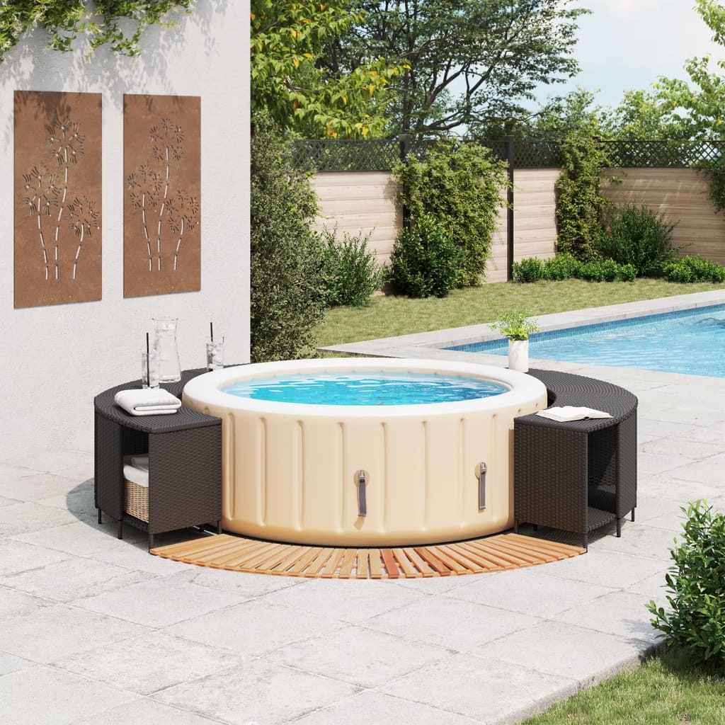 vidaXL Whirlpool surround Čierny polyratan a | Kaufland.sk