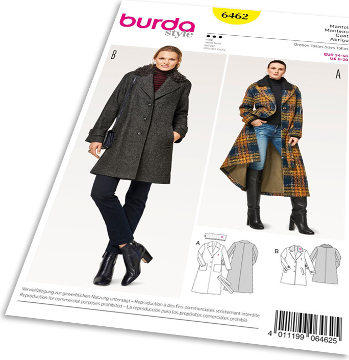 Střih Burda 6462 - Áčkový kabát, dlouhý kabát | Kaufland.cz