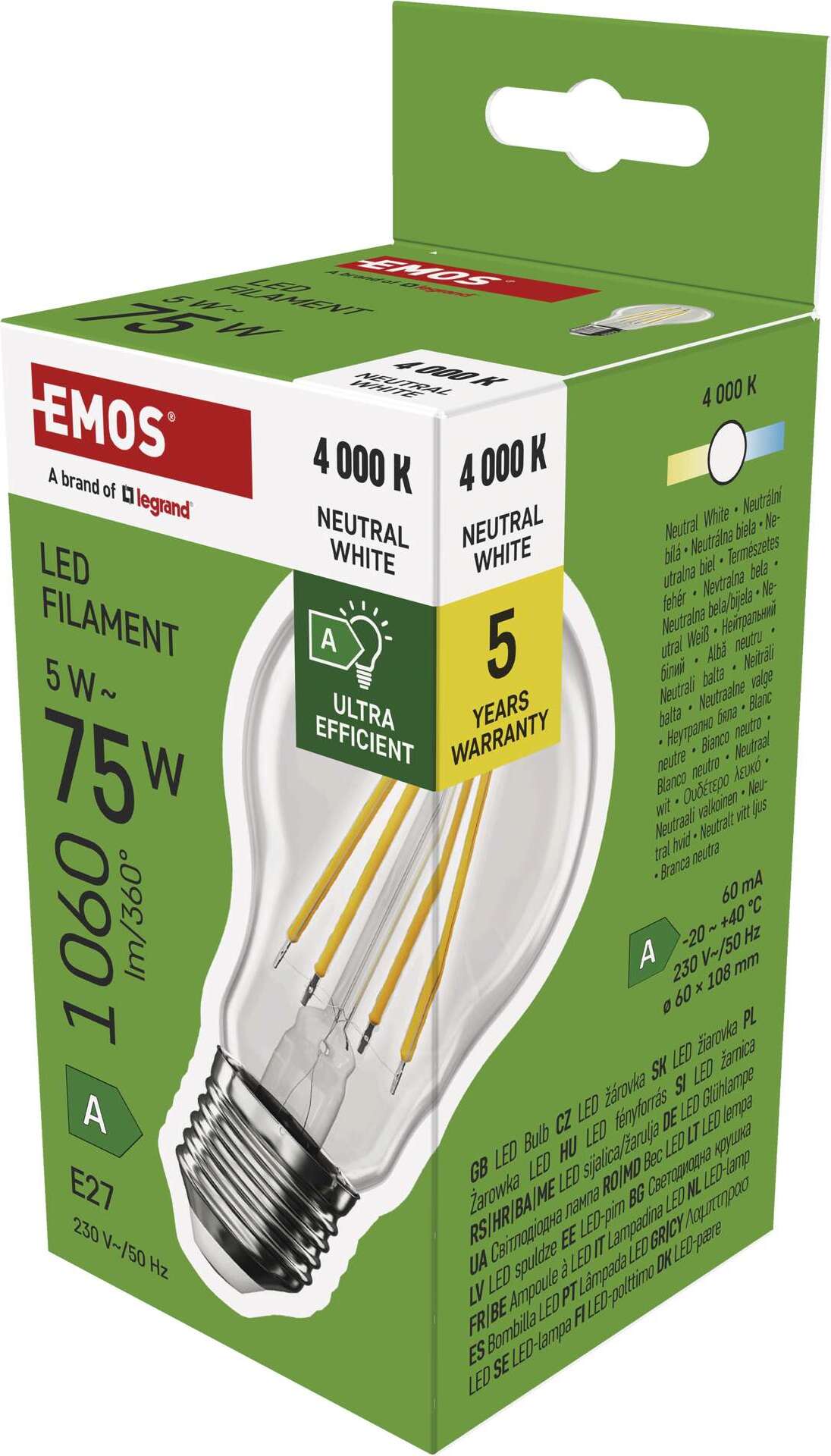 EMOS LED žárovka Filament 1060 lm