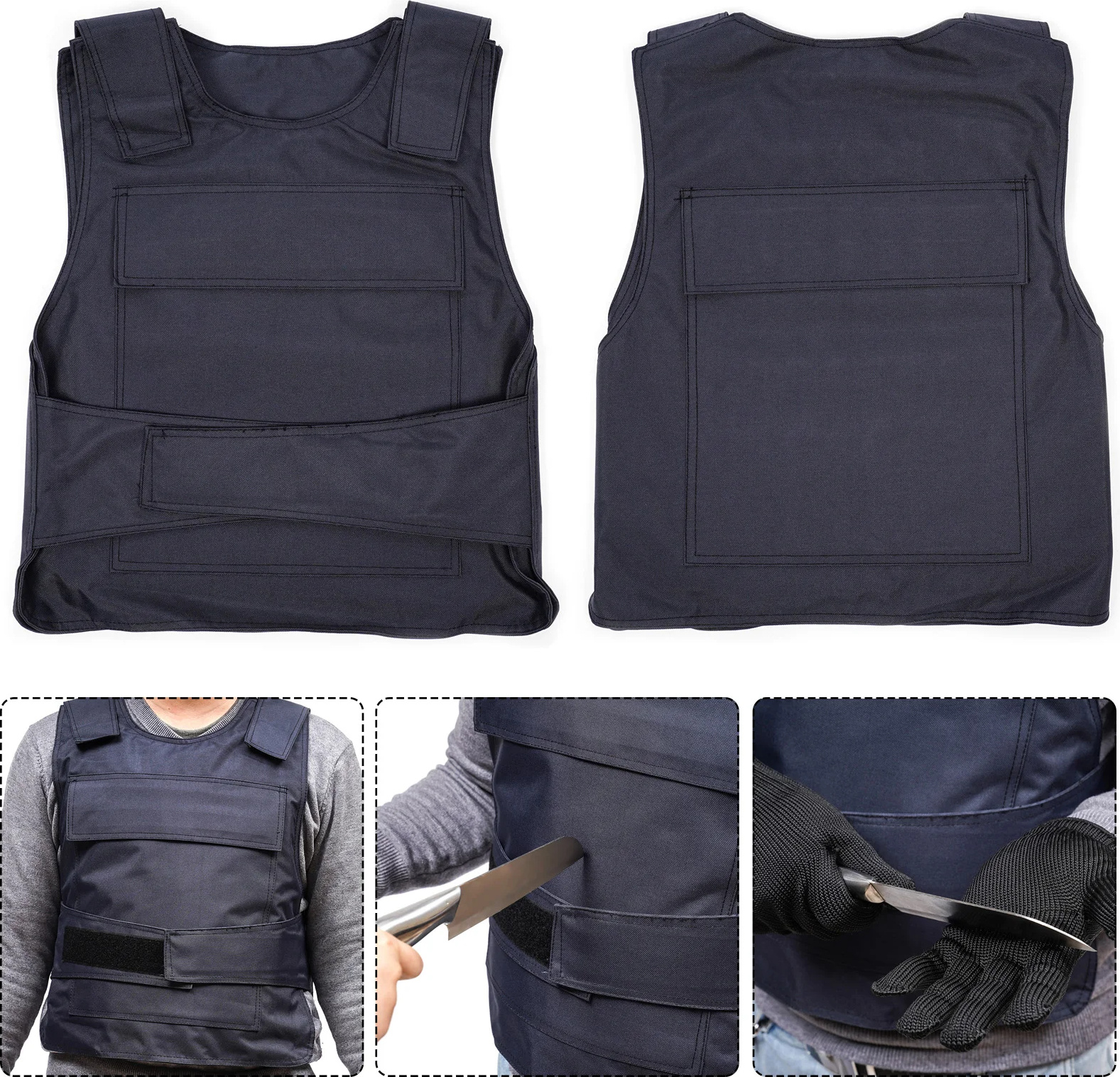 Polizei Stichsichere T-Weste, verstellbare Taille bis zu