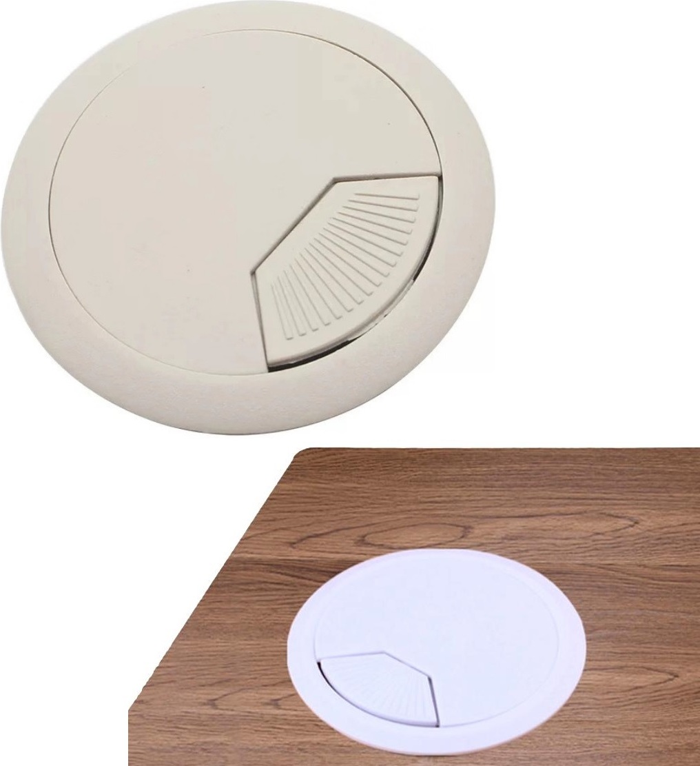 set di 2 passacavi da scrivania 60 mm - colore [bianco]