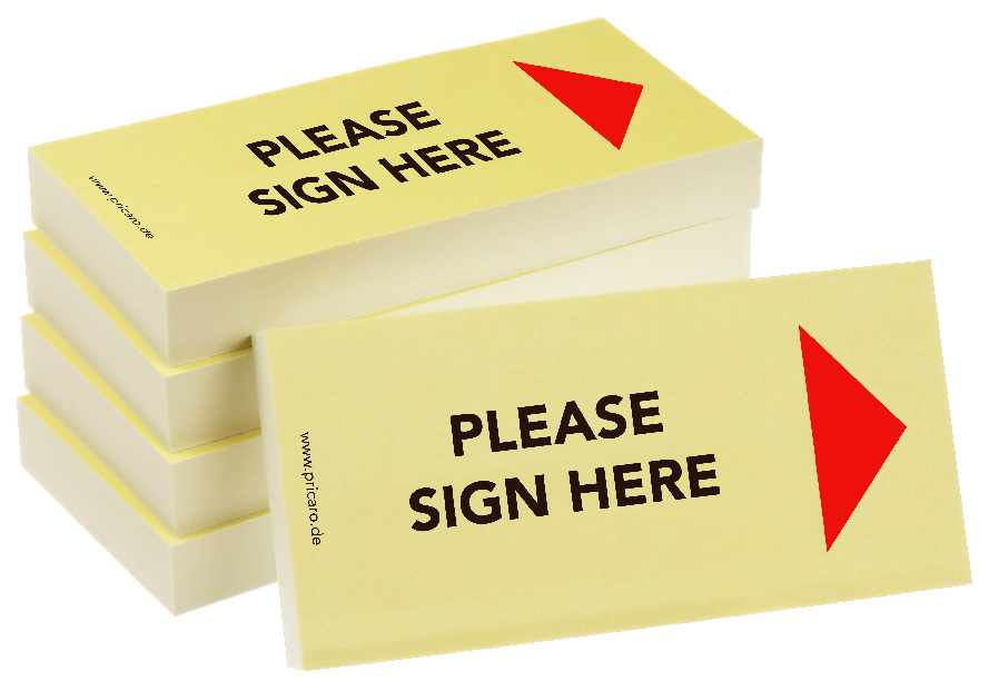 PRICARO Papillons adhésifs "Please sign here" flèche