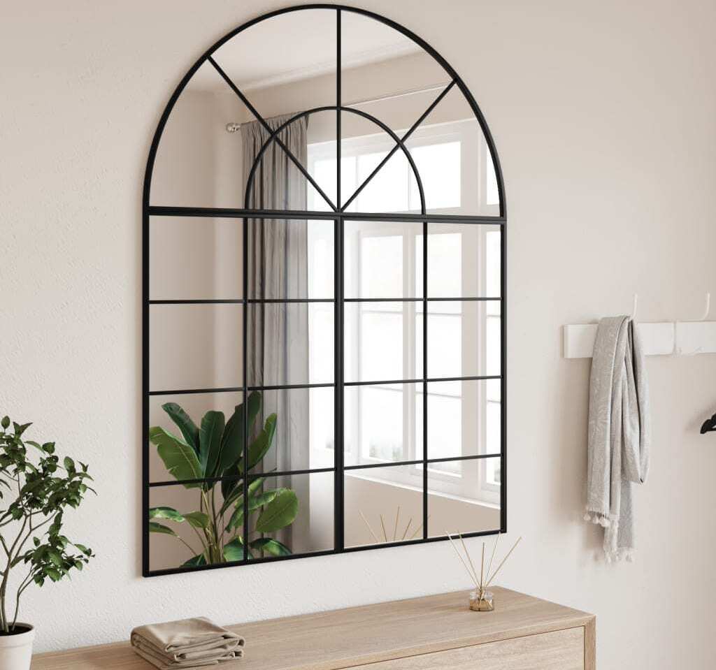 Specchio da parete nero 100x130 cm Ferro curvo