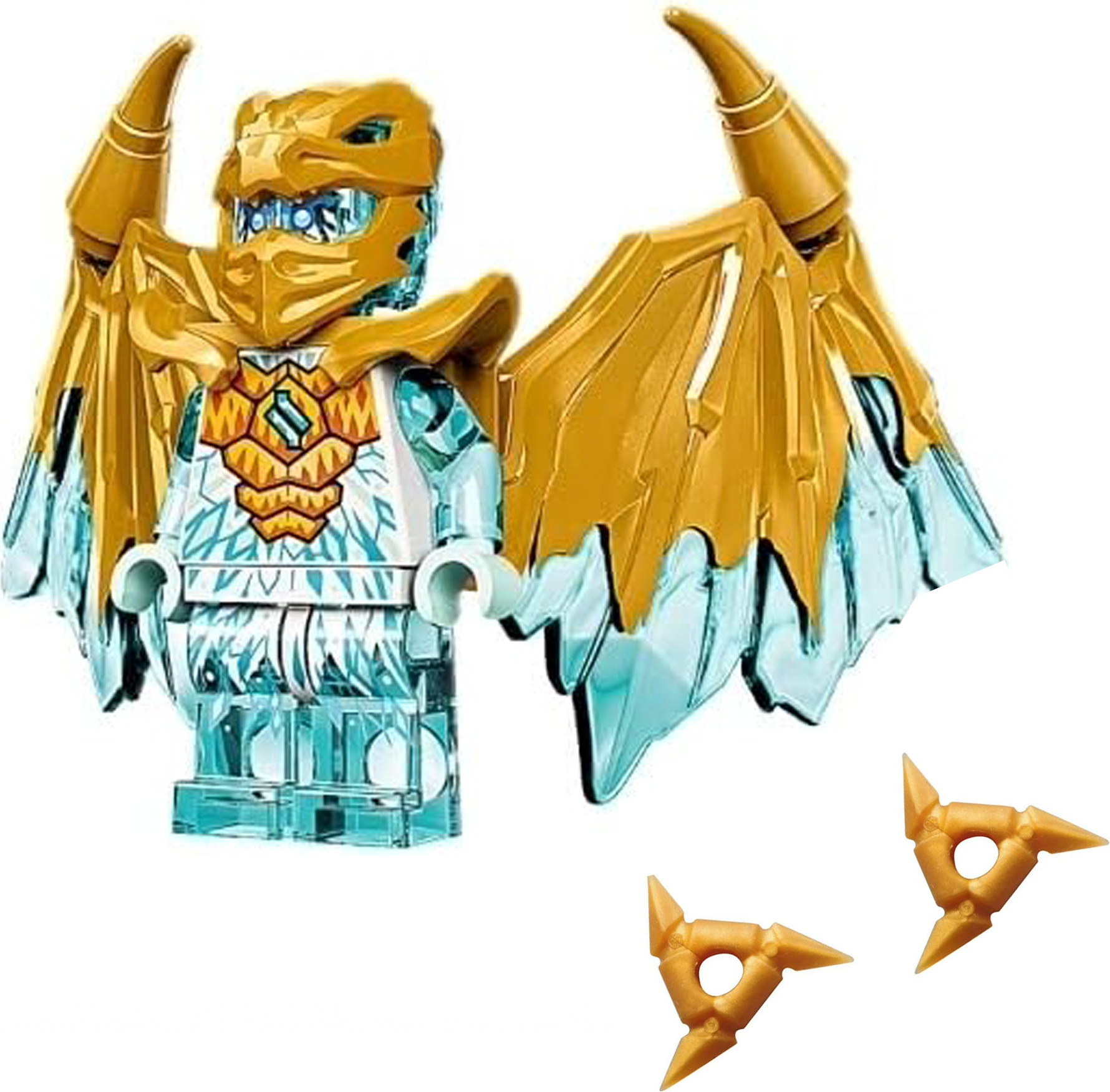 LEGO Ninjago: Zane w smoczej zbroi, z mieczem i shurikenem