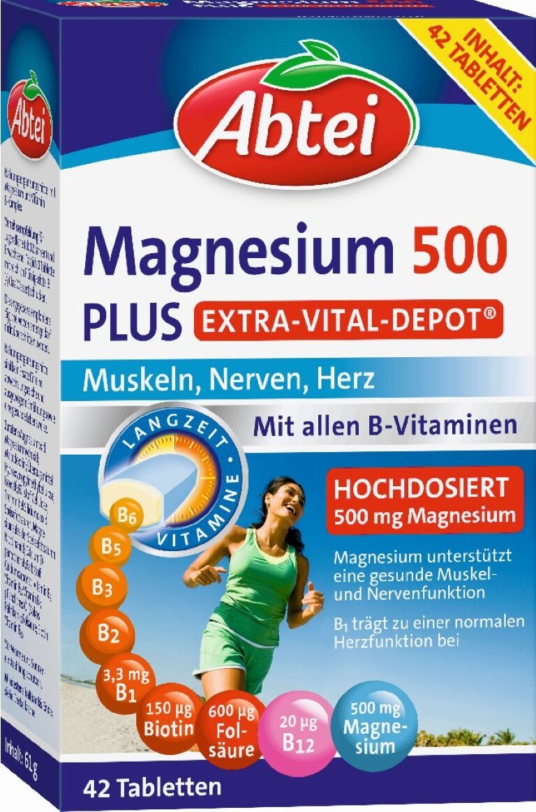 Abtei Magnesium 500 Plus Extra Vital Depot Tabletten für