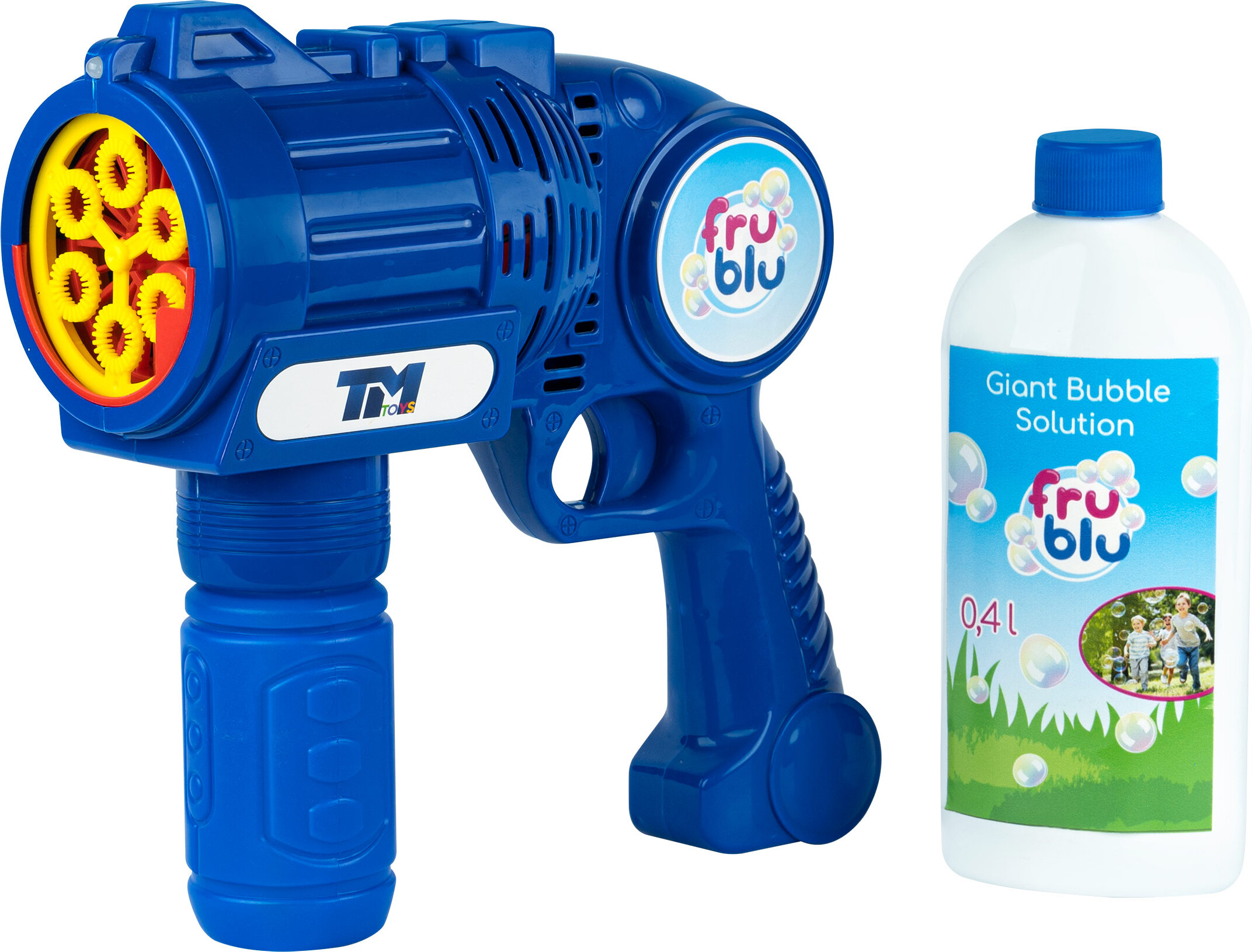 Fru Blu Bubble Shooter + liquido 0,4l Bolle di sapone