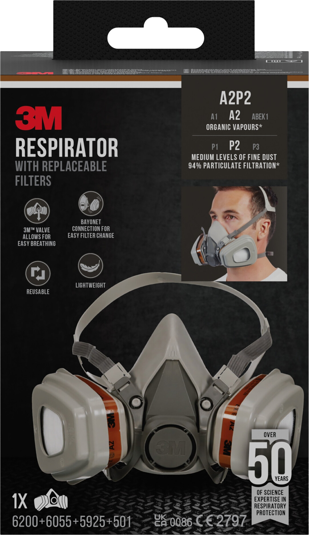 3M™ Atemschutzmaske 6002KIT - Masken mit austauschbaren