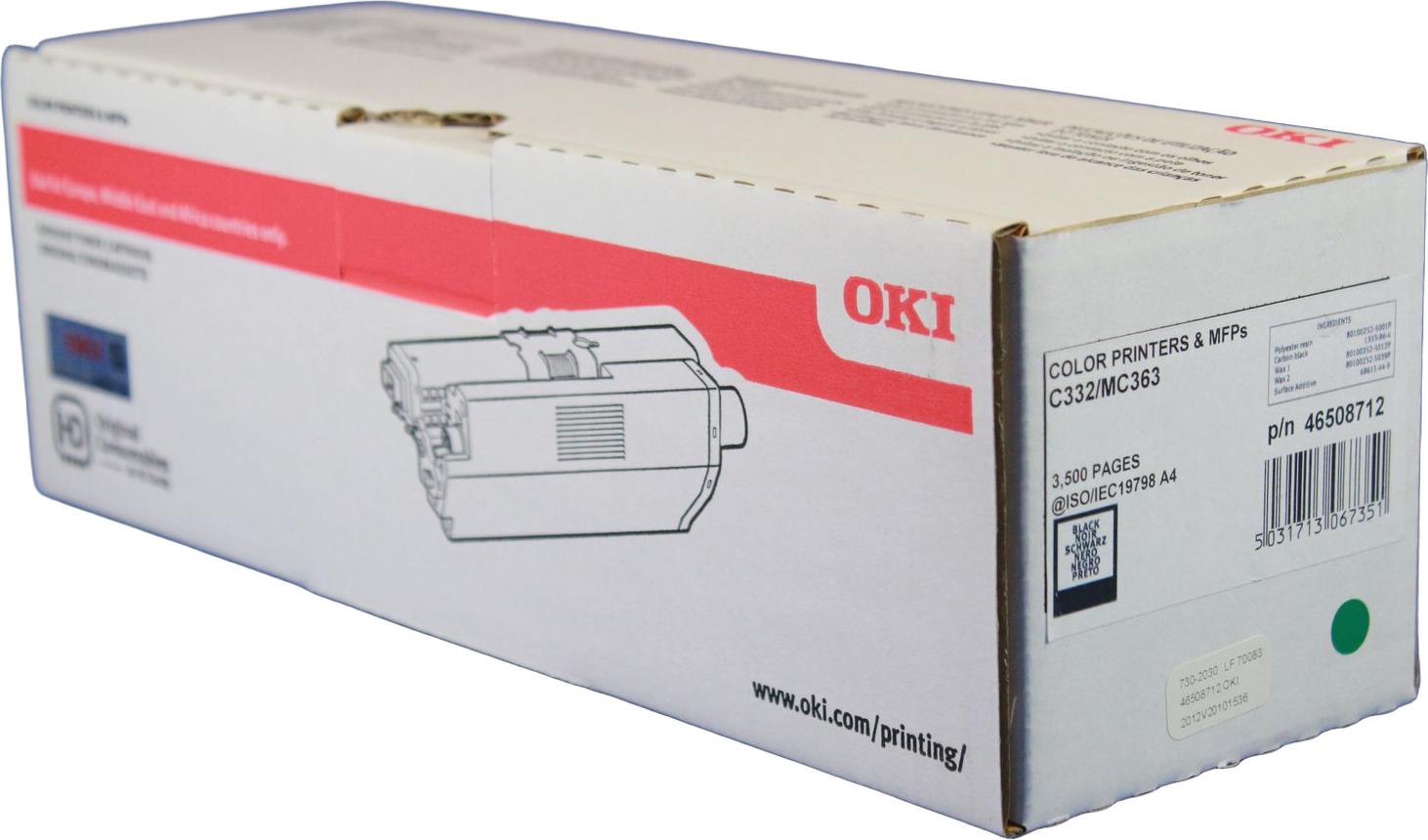 Oki Toner C 332 Black Schwarz 3,5k (46508712) Toner