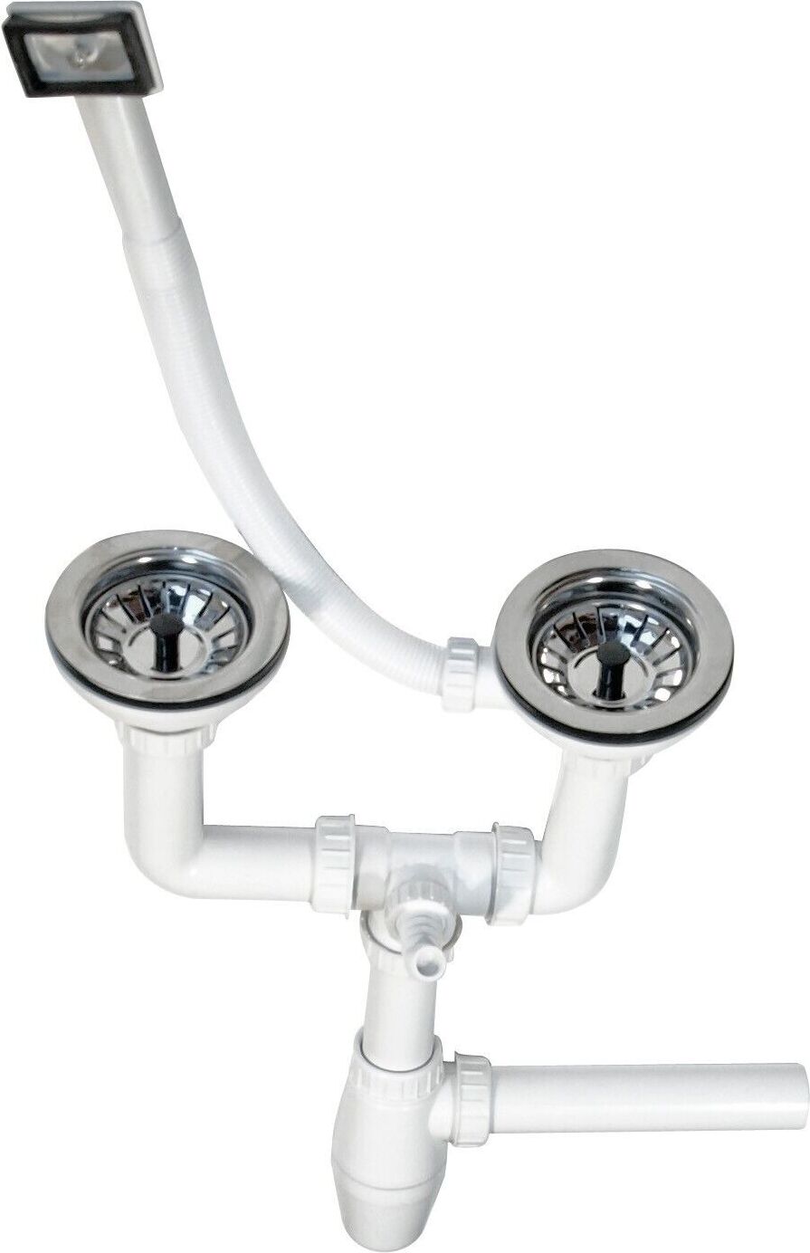 2 Becken Siphon Ablaufgarnitur