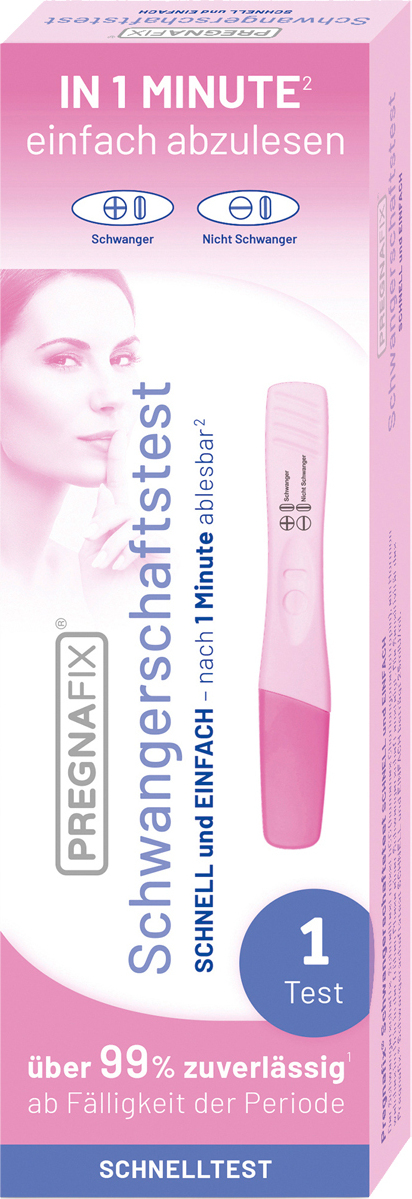 Pregnafix, test de grossesse rapide et simple, 1 pièce