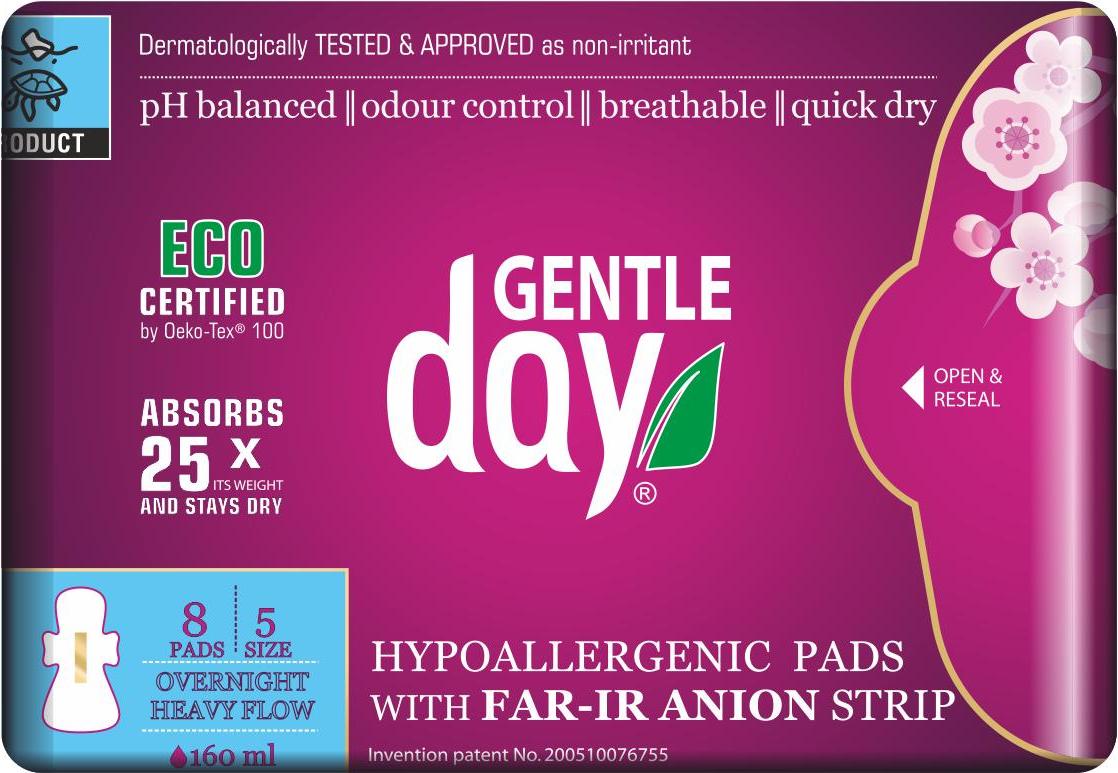 Gentle Day Night Sanitary Pads with Anion Strips