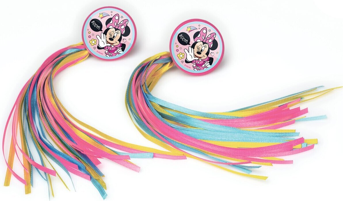 MINNIE MAUS Streamer: Zestaw 2 frędzli na kierownicę do