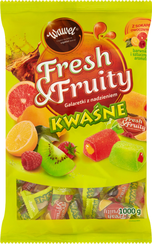 Wawel Fresh & Fruity Kwaśne Galaretki Z Nadzieniem 1000 G