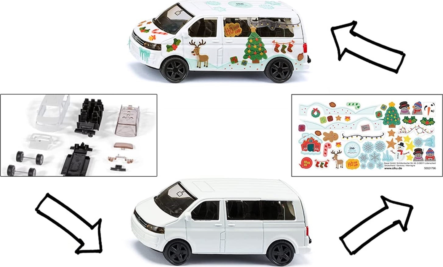 Style my Siku - GIFT SET - Bastel VW T5 Schneemann