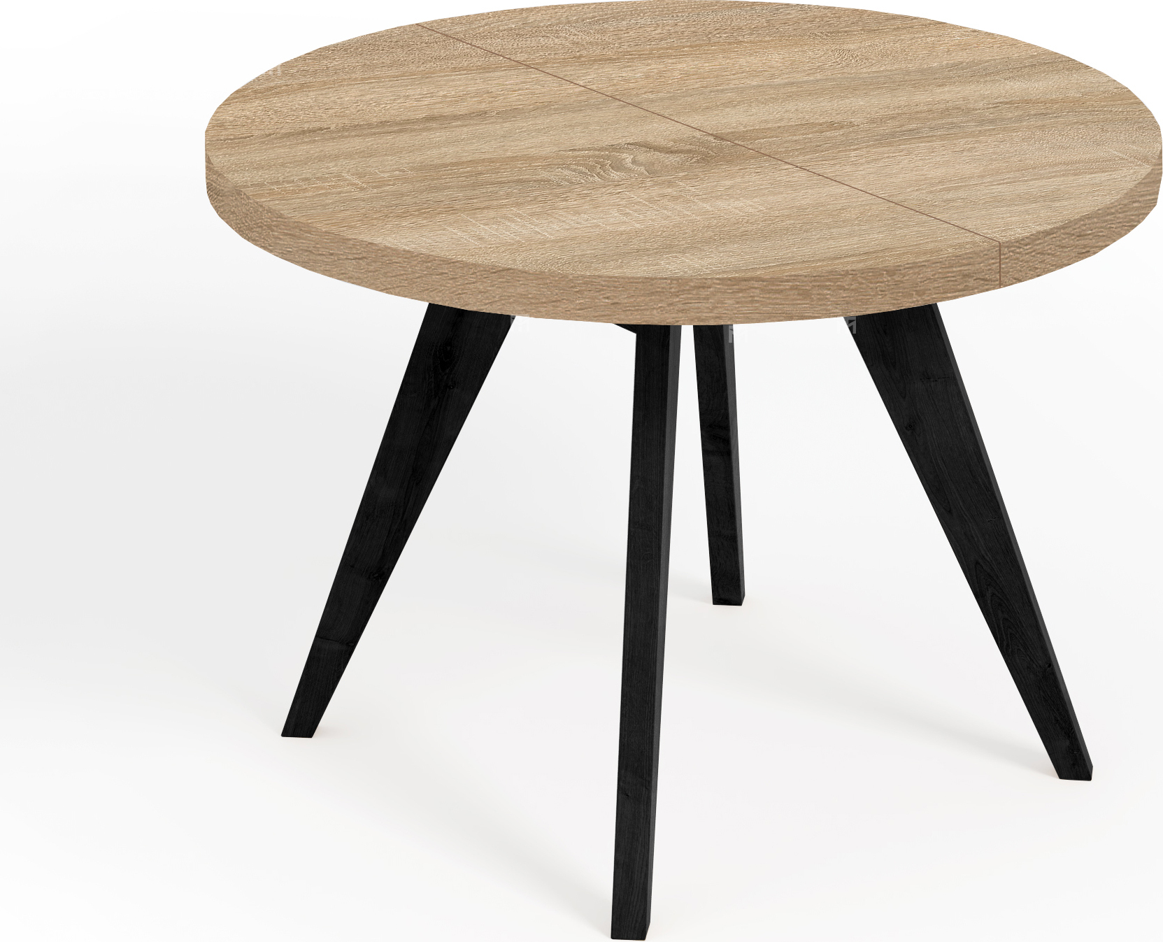 Runder Ausziehbarer Tisch für Esszimmer, LORA, Loft-Stil,