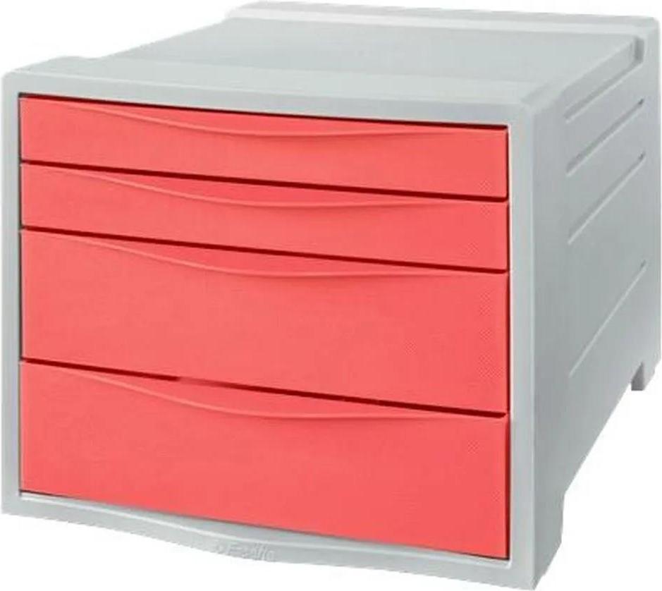 Esselte 2 cassetti Breeze colorati grandi e piccoli Rosso