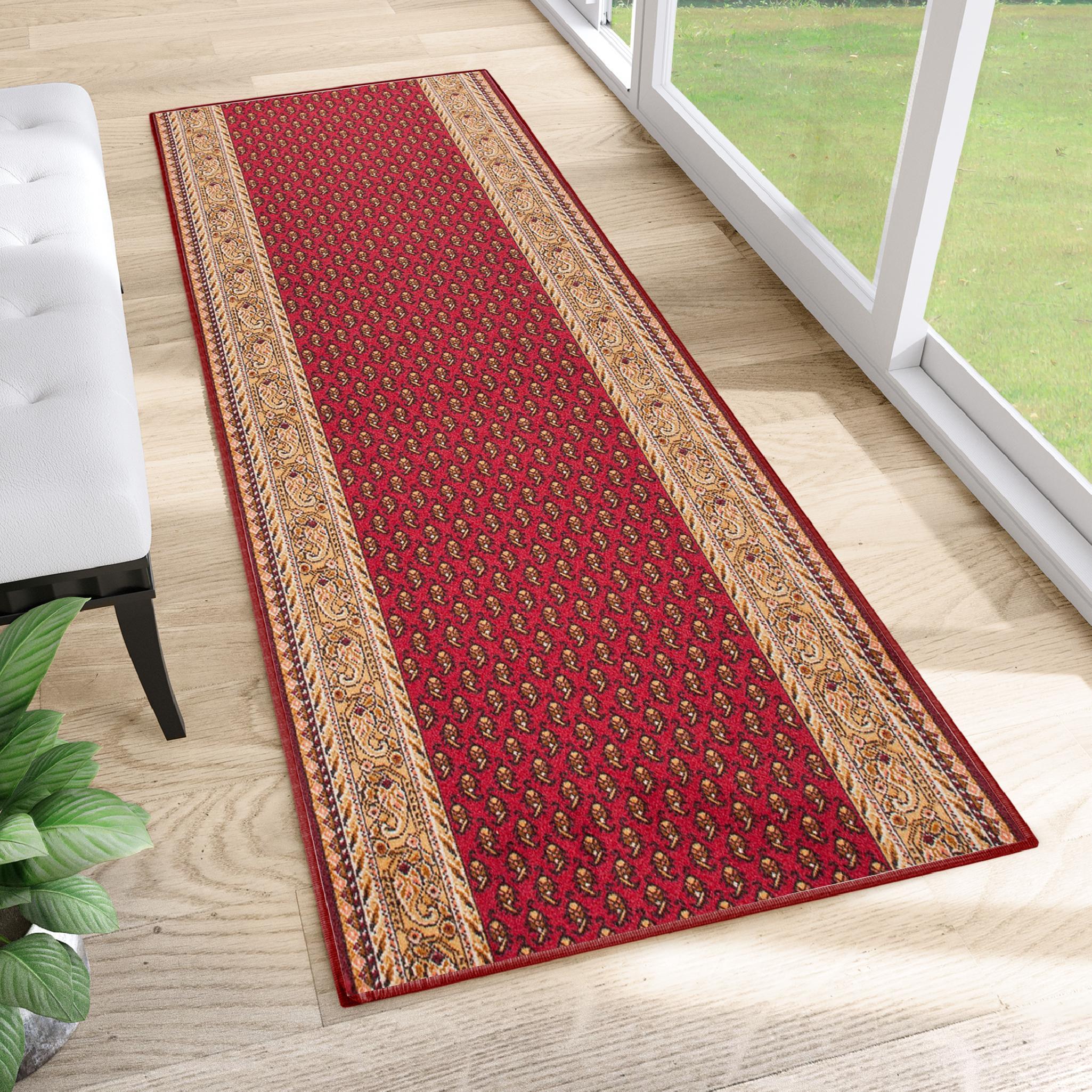 Tapiso Runner Anti Slip Modern Yellow Red Obývacia izba 80