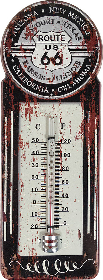 Wandthermometer ROUTE 66 US Roadsign Thermometer Vintage
