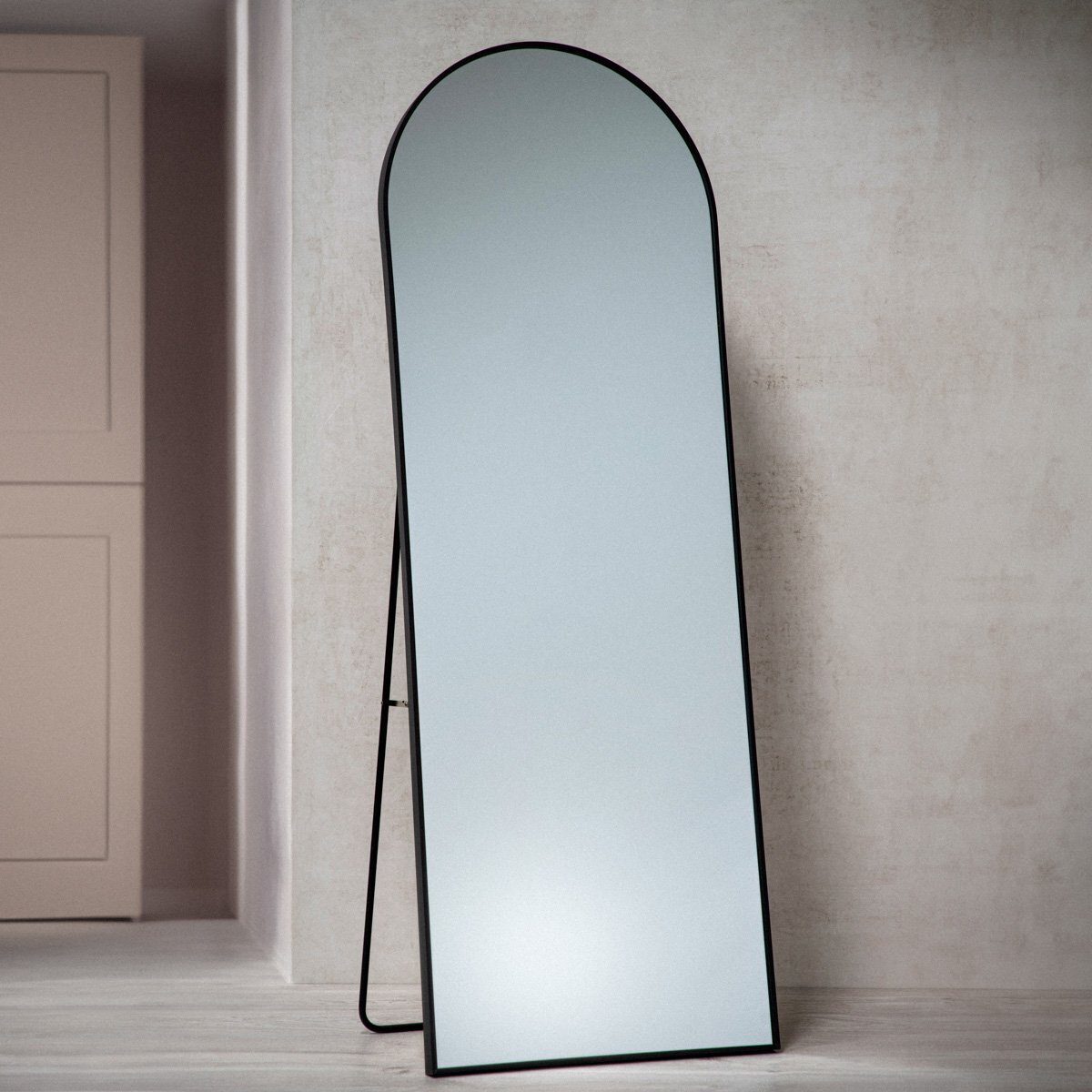 HOMLA ELORA stojace zrkadlo čierne 140x50 cm