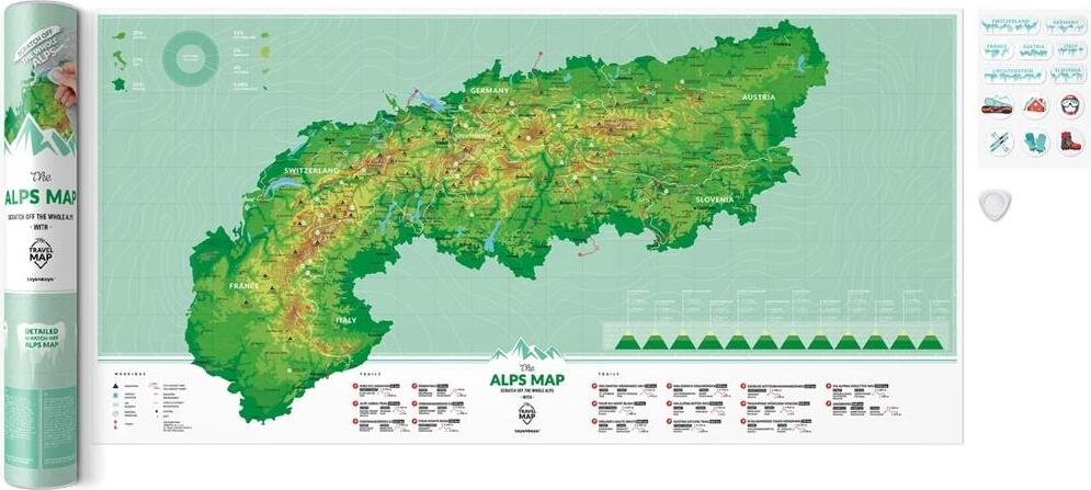 Stieracia mapa - Cestovná mapa Álp Cestovanie | Kaufland.sk