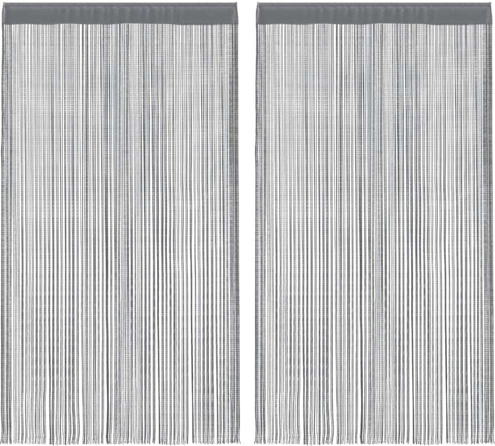 vidaXL String závesy 2 ks. Antracit 140x250 cm