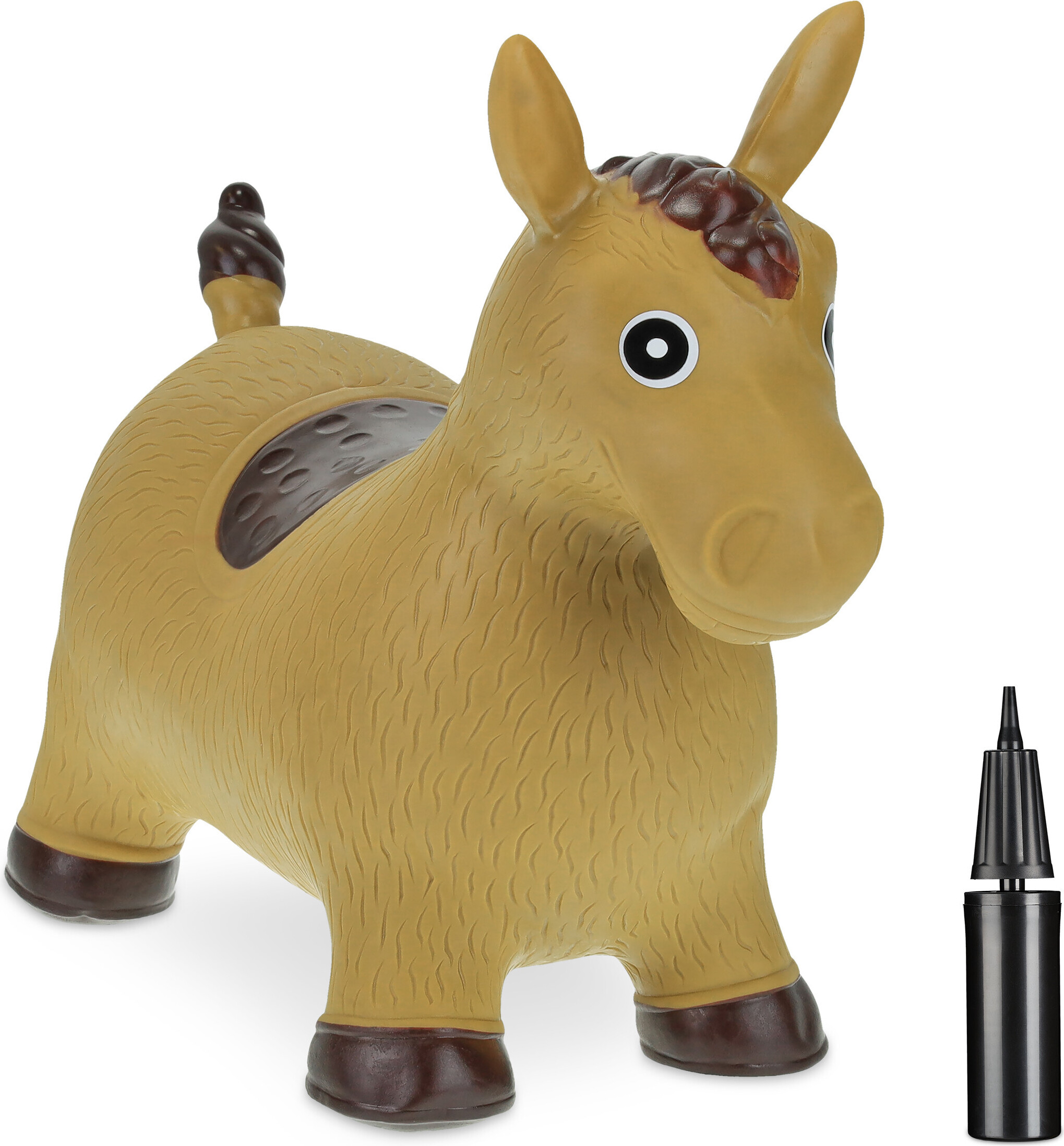 relaxdays Cheval sauteur en marron clair Animaux sauteurs