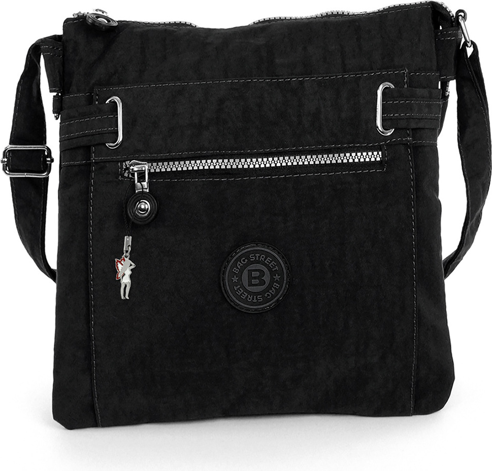 Bag Street Sac à main pour femme Sac noir nylon 26x9x27