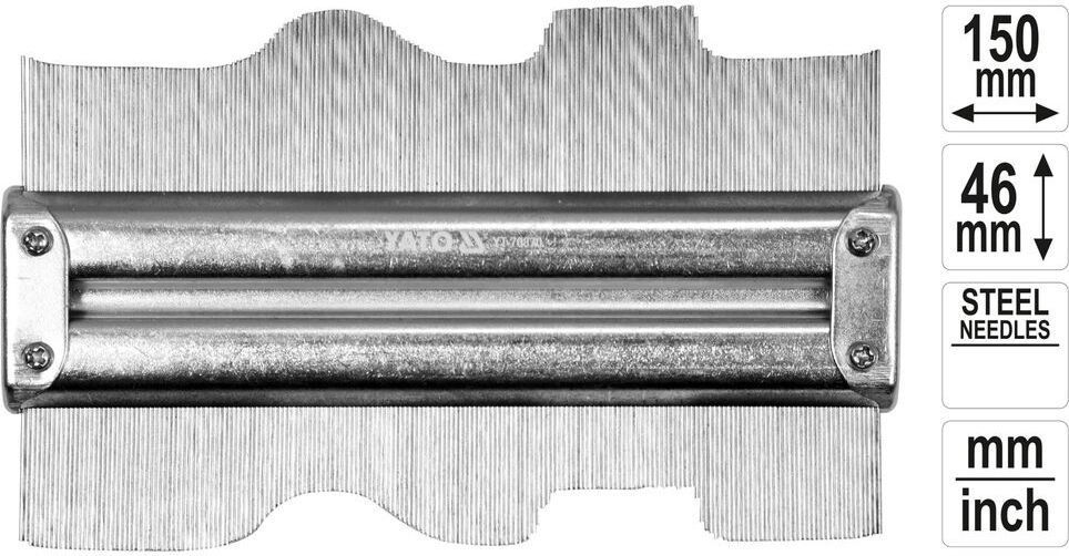 Konturograf profilowy stalowy 150 mm z magnesem szablon
