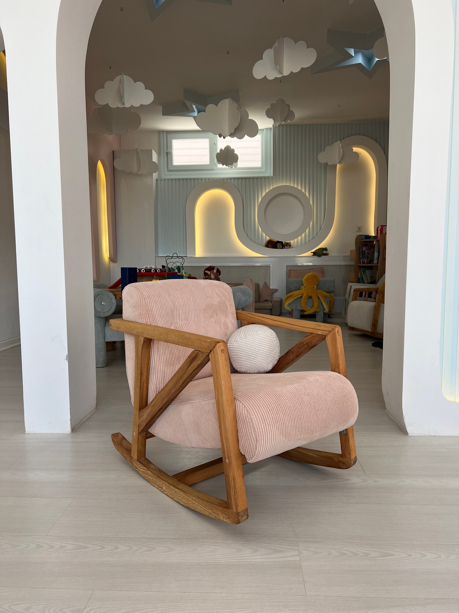 Hanah Home, NiniMini - Pink, Ohrensessel, Rosa, Polyester,