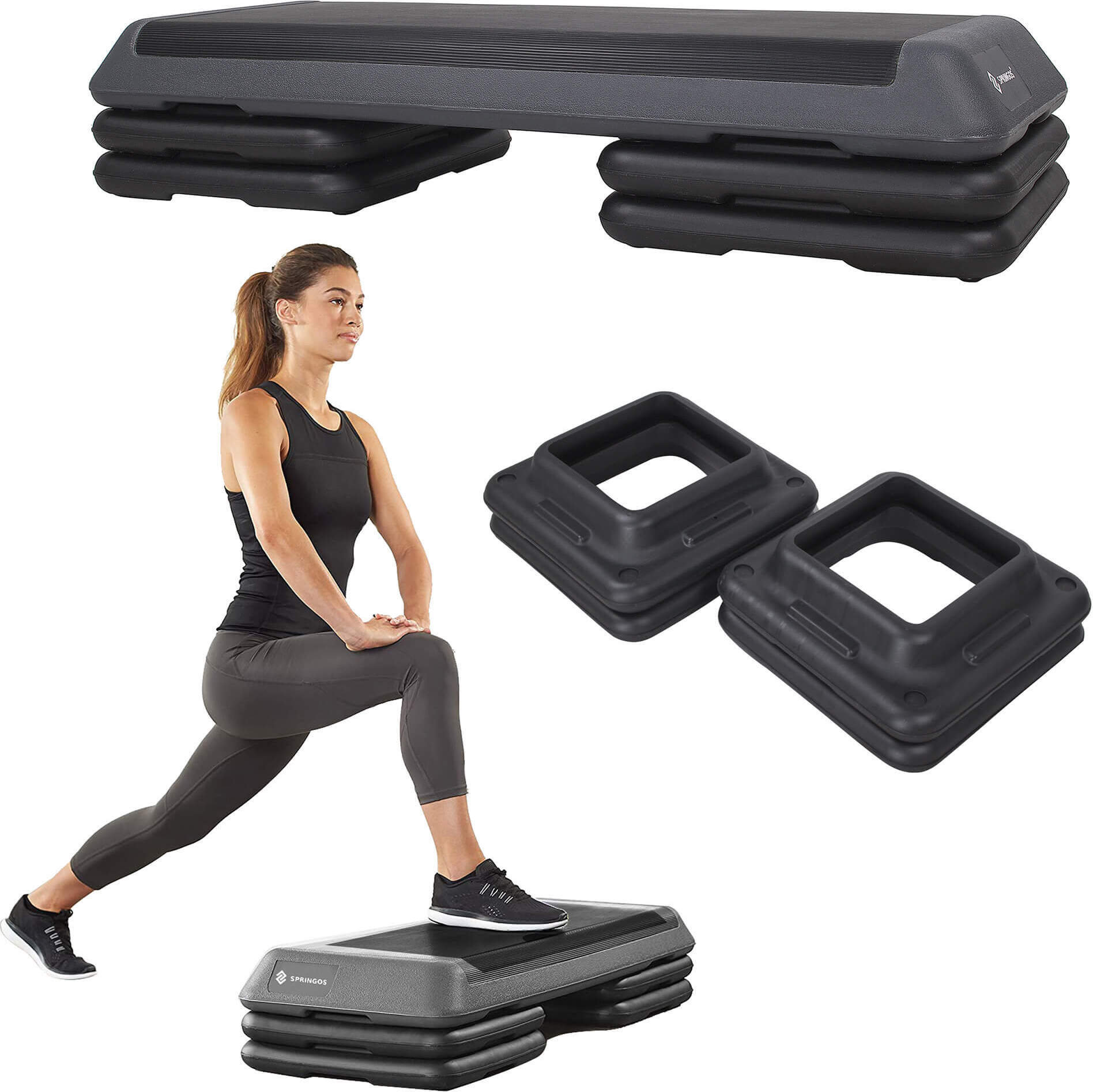 Stepping board Aerobic 3-násobný fitness stepper Stepbench