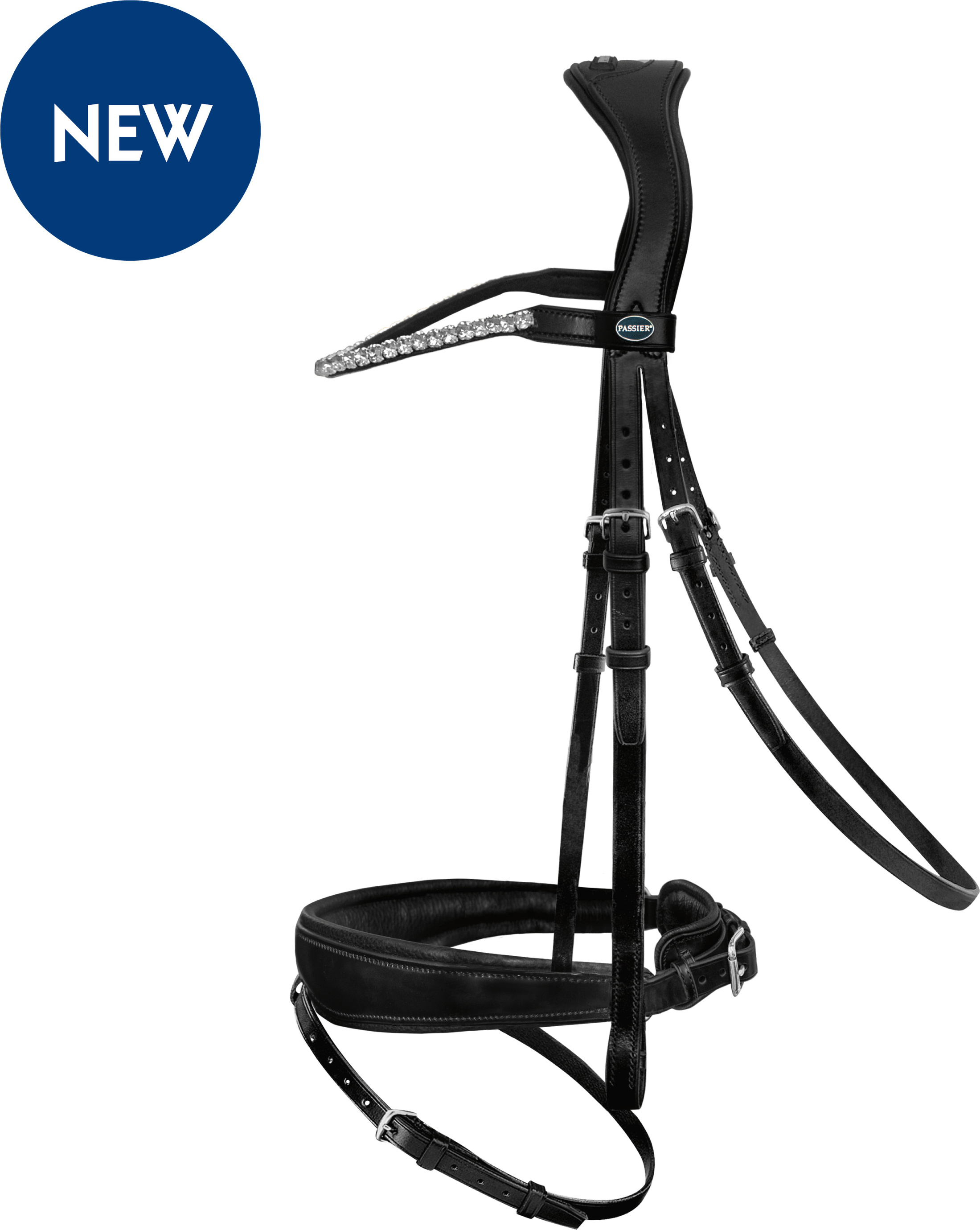 Passier Bridon Favorite Noir avec Cristaux Blancs Cob
