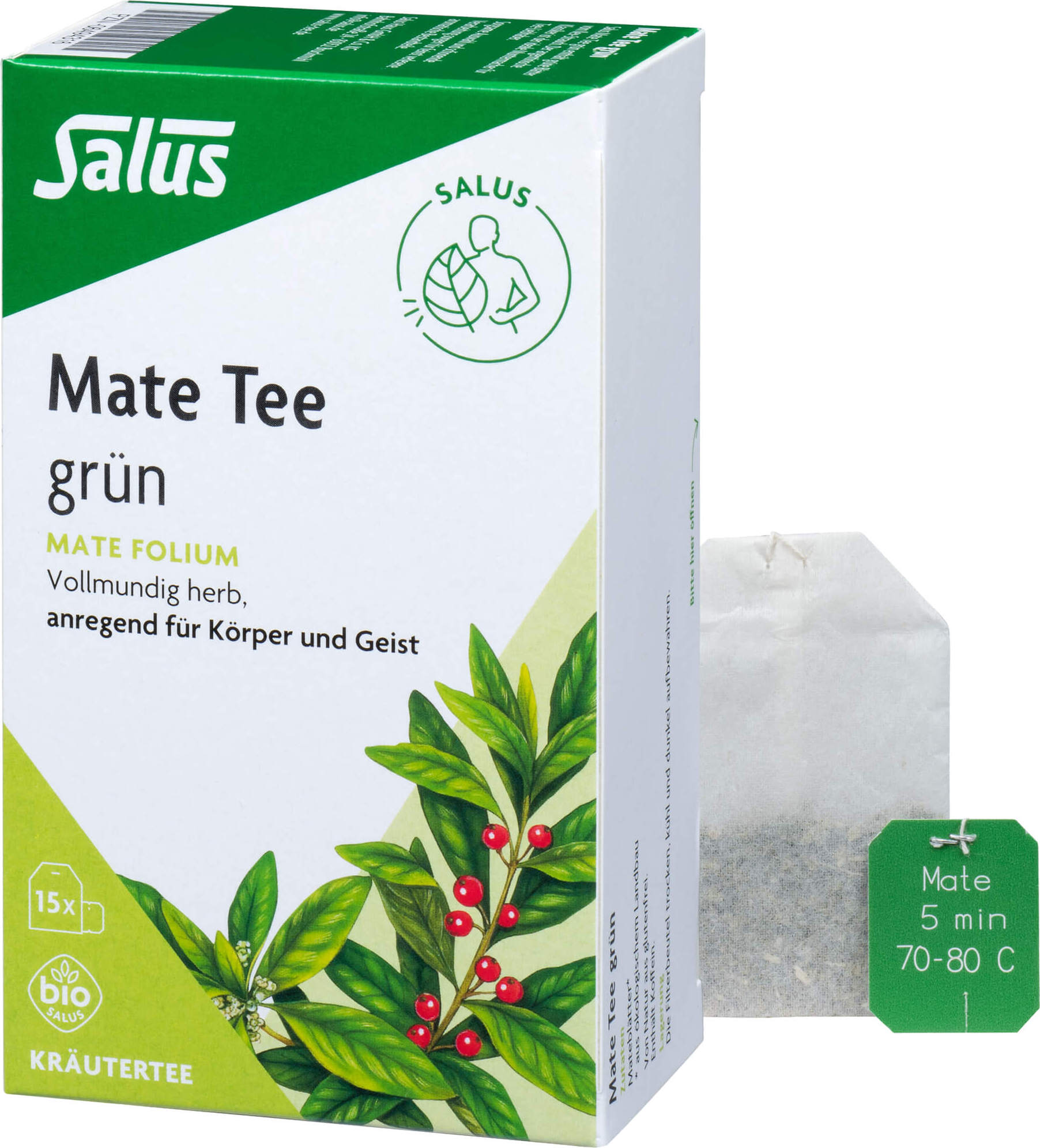 Salus Mate Tea zielona herbata ziołowa, mate folium 15 St