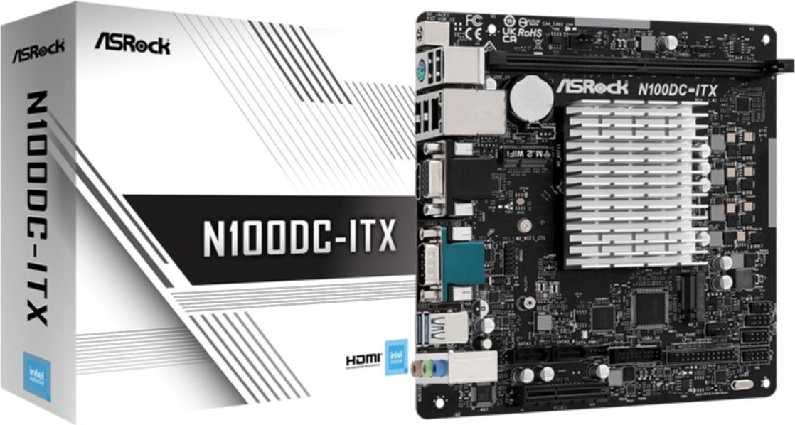 ASRock N100DC-ITX Intel N100 CPU(3,4GHz) mATX HDMI/VGA