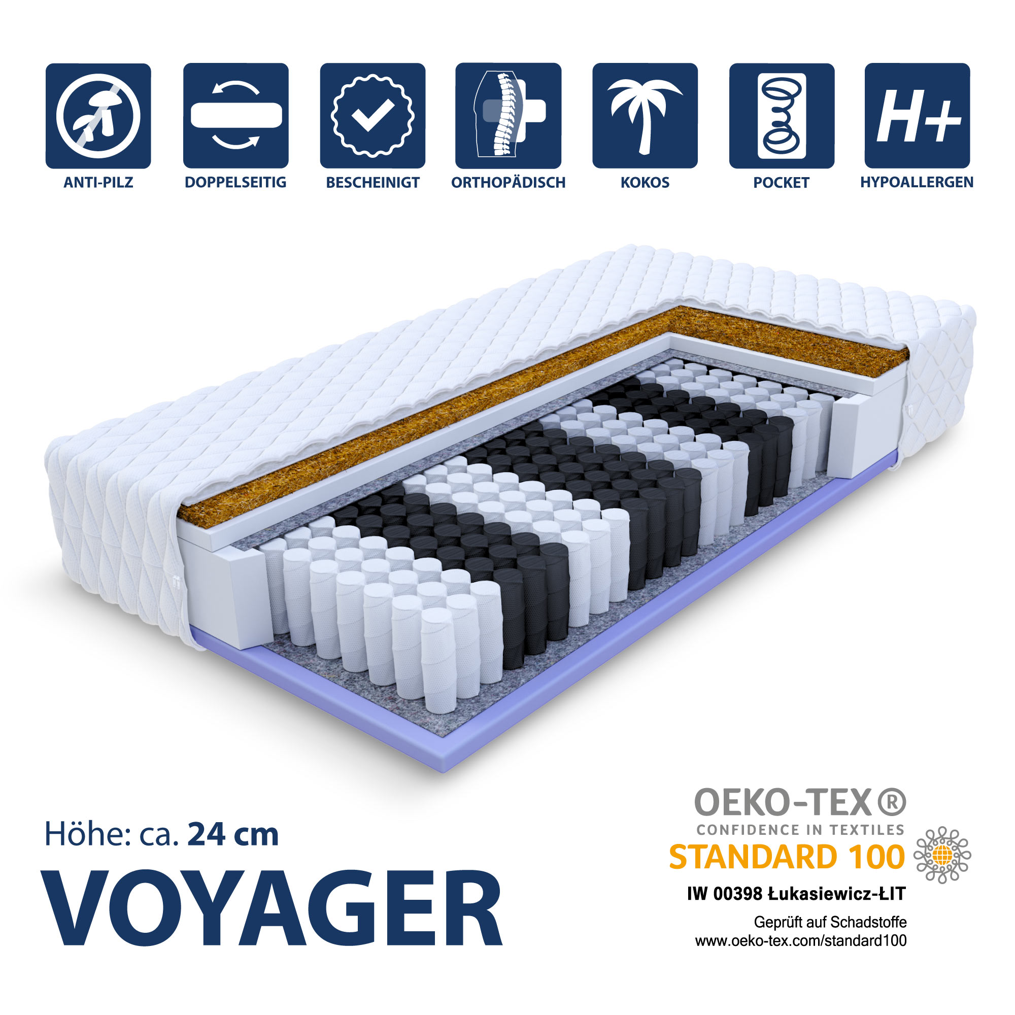 Matratze VOYAGER 90x200 cm Taschenfederkern | Kaufland.de