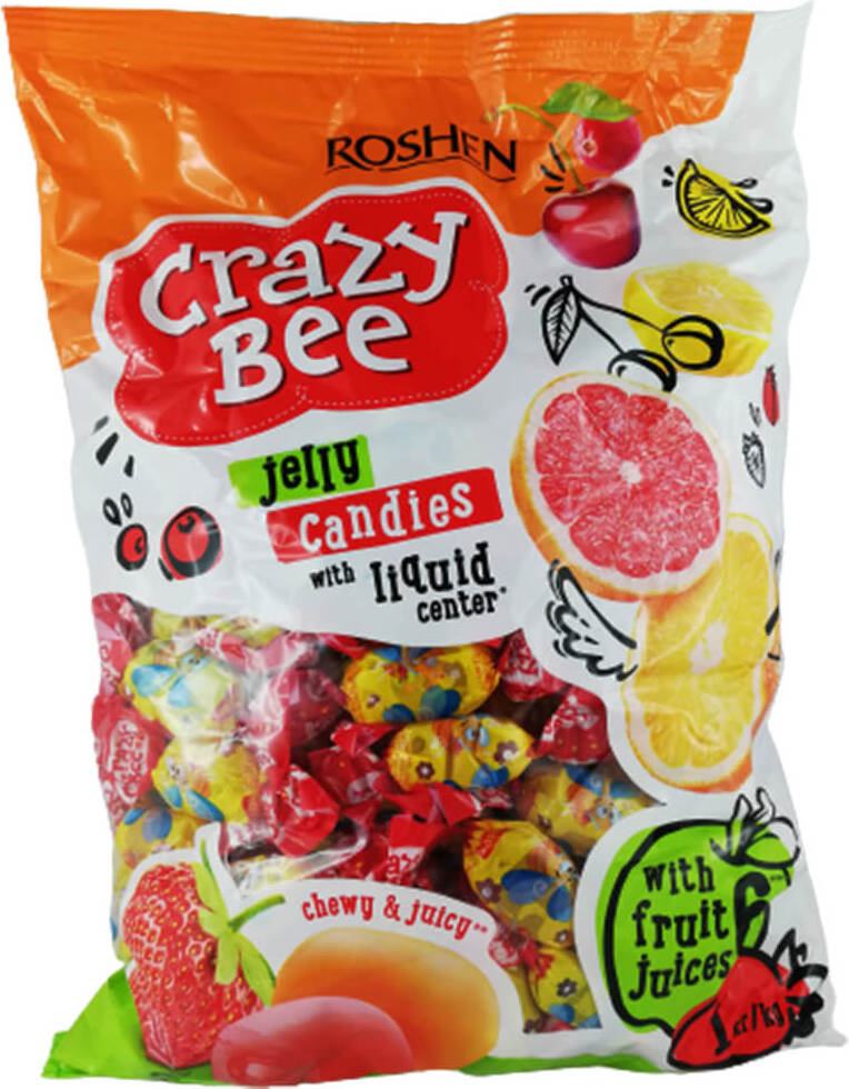 Roshen Crazy Bee Ovocná želatinová náplň 1 kg Bonbony