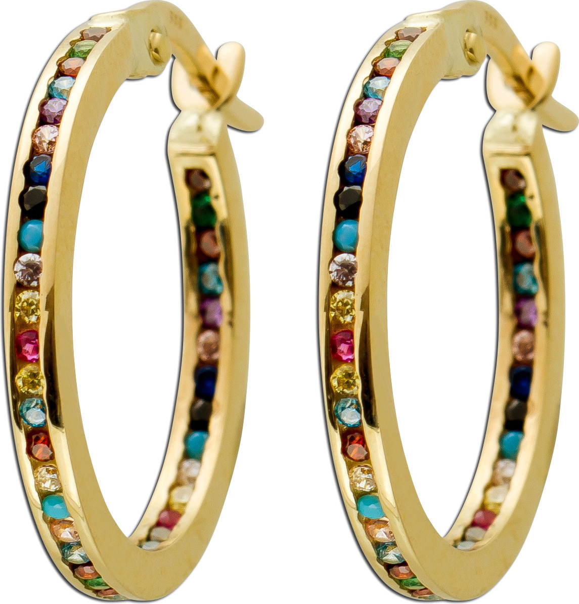 Creolen 18mm Gelbgold 333 8K bunte Zirkonia | Kaufland.de