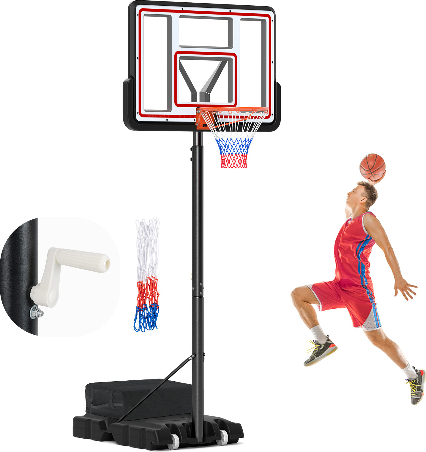 COSTWAY Canestro portatile, sistema di porte da basket