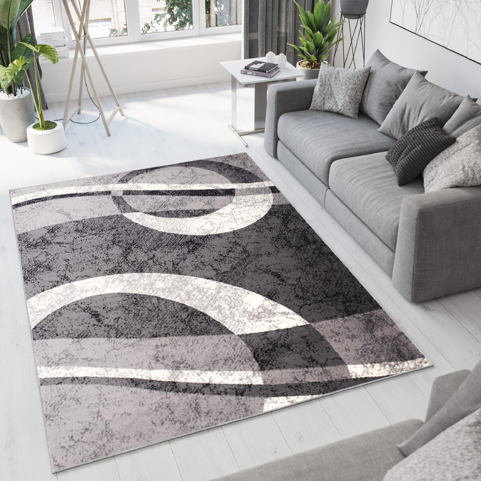 Tapiso Teppich DREAM Modern Creme Grau Hellgrau Wohnzimmer