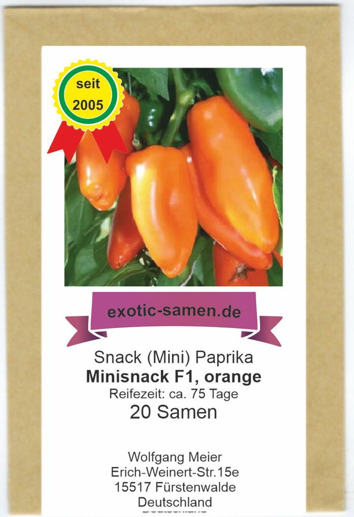Snack Paprika - Mini-Paprika Minisnack F1 Hybrid orange