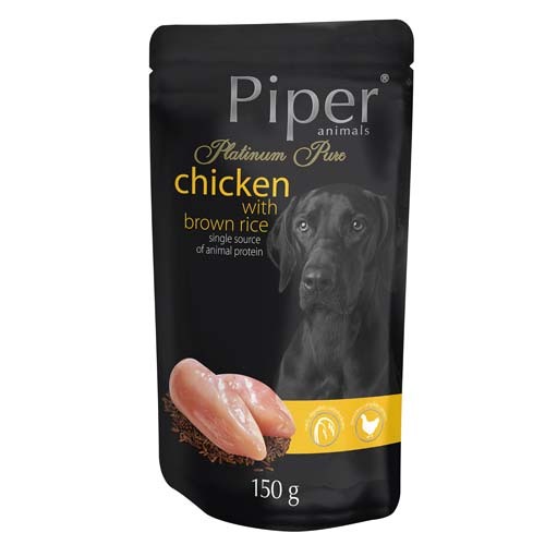 PIPER PURE Chicken 150g kura a hnedá ryža kapsička pre