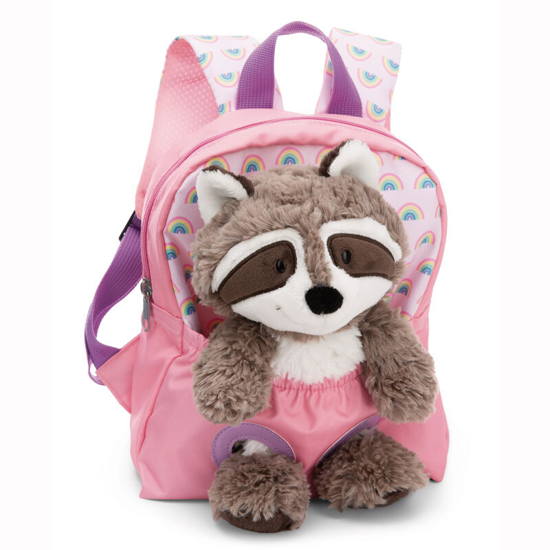Nici Sac à dos avec peluche raton laveur 25 rose Peluches