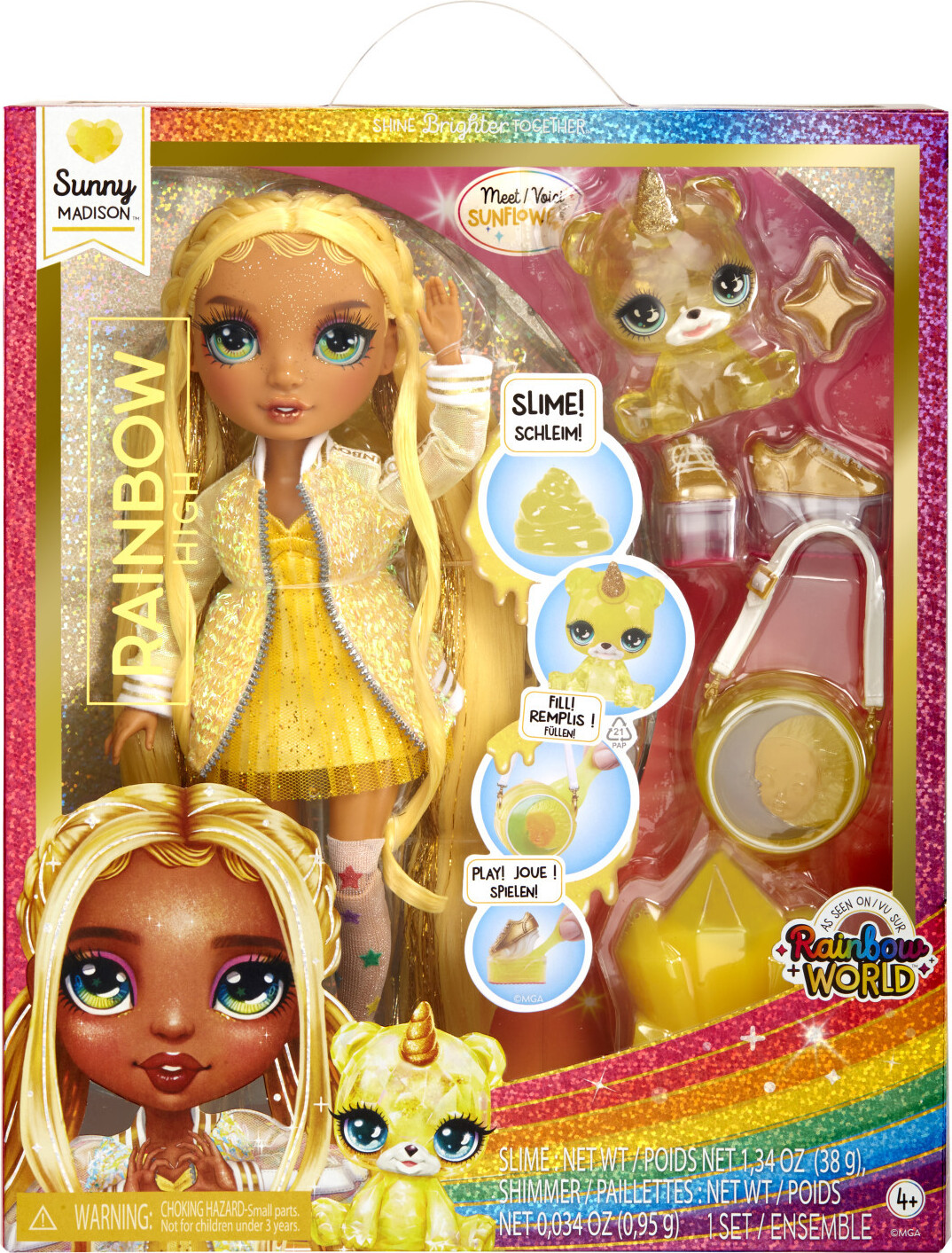 MGA Classic Rainbow Fashion Doll- Sunny (jaune) Slime